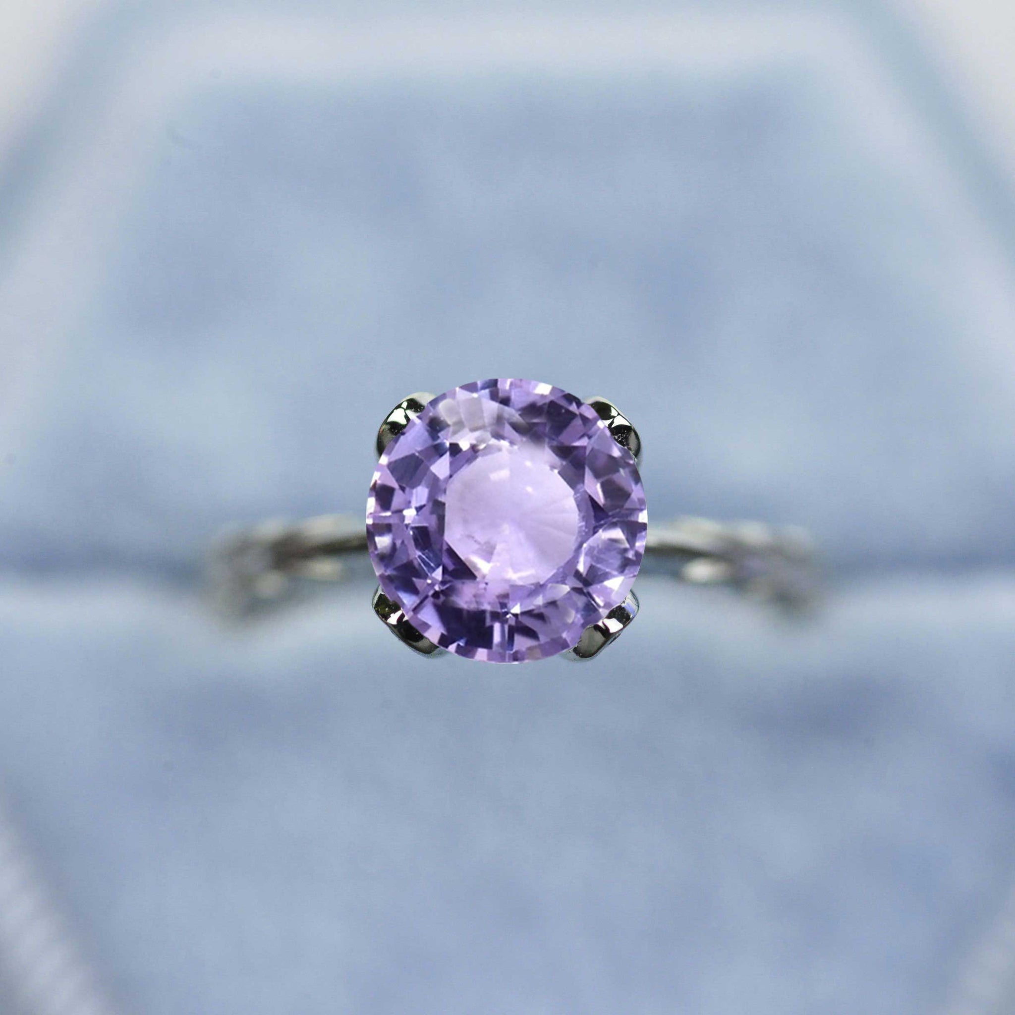 2 Carat Purple Sapphire Flower Engagement Eternity Ring