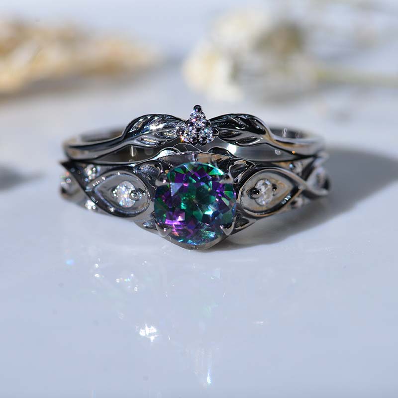 Mystic topaz wedding set store
