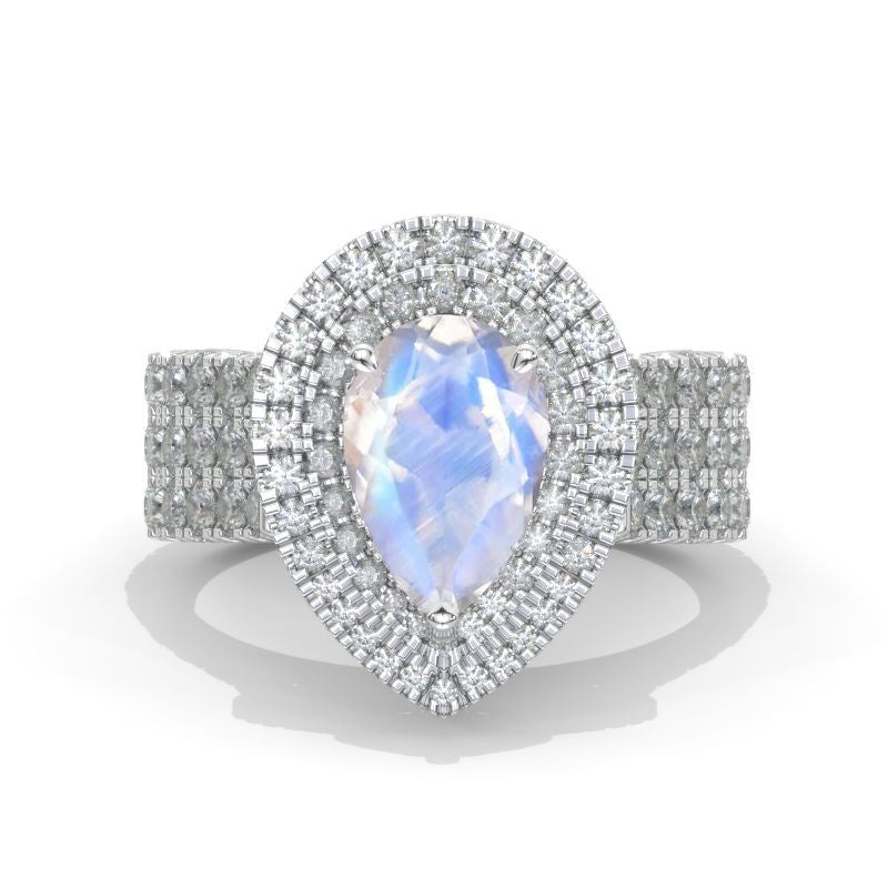 4 Carat Vintage Style 10x8mm Radiant Cut Giliarto Moissanite White Gol