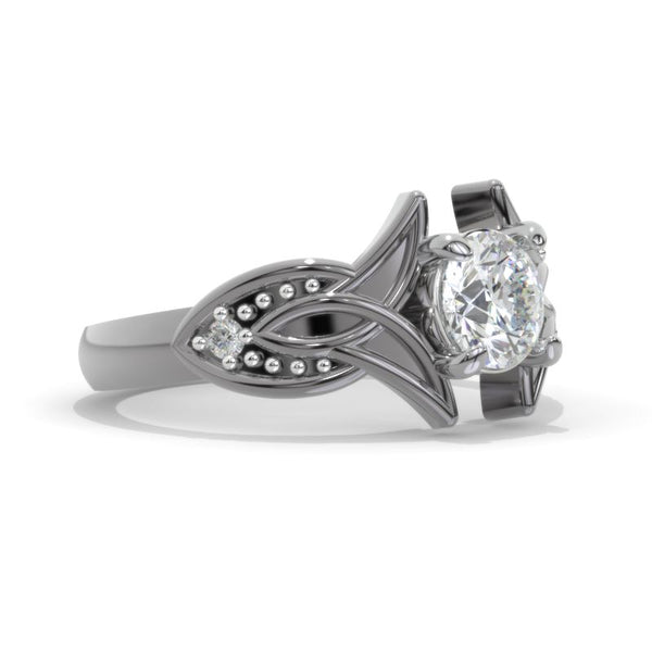 Gothic Giliarto Moissanite Engagement Ring 14K Black Gold