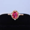 14K Solid Rose Gold Dainty Ruby Ring, 2ct Oval Cut Ruby Ring, Rose Gol ...