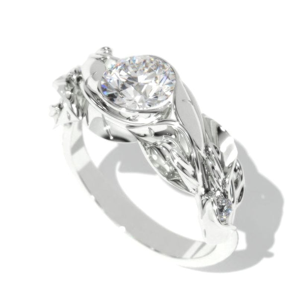 Giliarto Moissanite White Gold Floral Ring