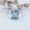5ct Emerald Shaped Step Cut Aquamarine Ring, 5 Carat Aquamarine Engage ...
