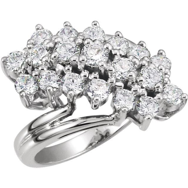 Diamond Waterfall Cluster Cocktail Ring - Giliarto