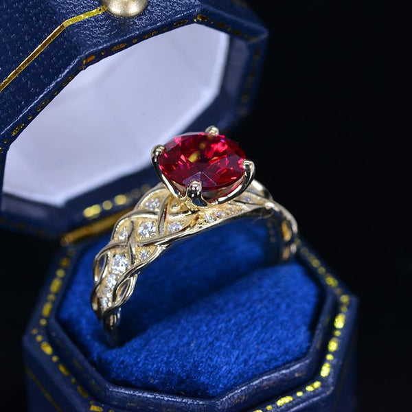 2 Carat Lattice Ruby Giliarto Rose Gold Engagement Ring